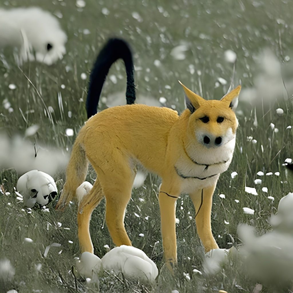 Dog mimic in a field - AI Generated Artwork - NightCafe Creator