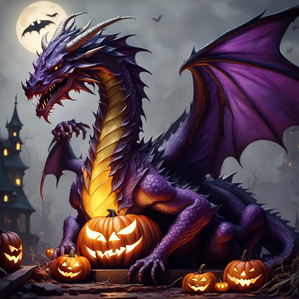 Halloween dragon - AI Generated Artwork - NightCafe Creator