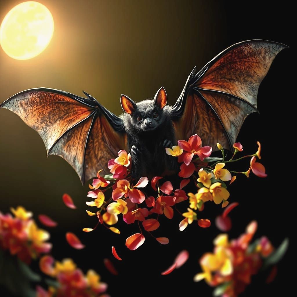 Whispers of Twilight: A Bat's Ephemeral Dance - AI Art