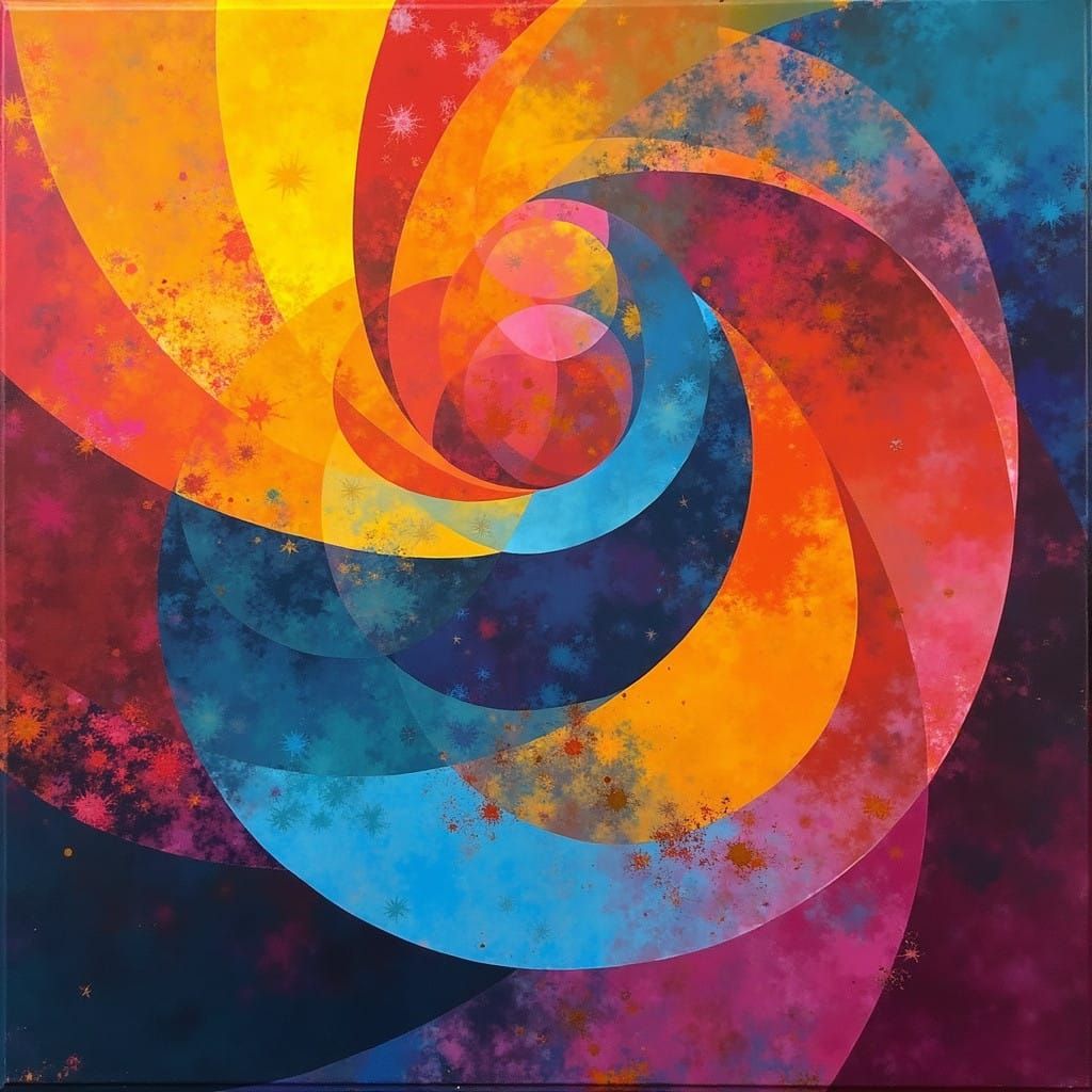 Vibrant Kaleidoscope Dance in Geometric Shapes - AI Art