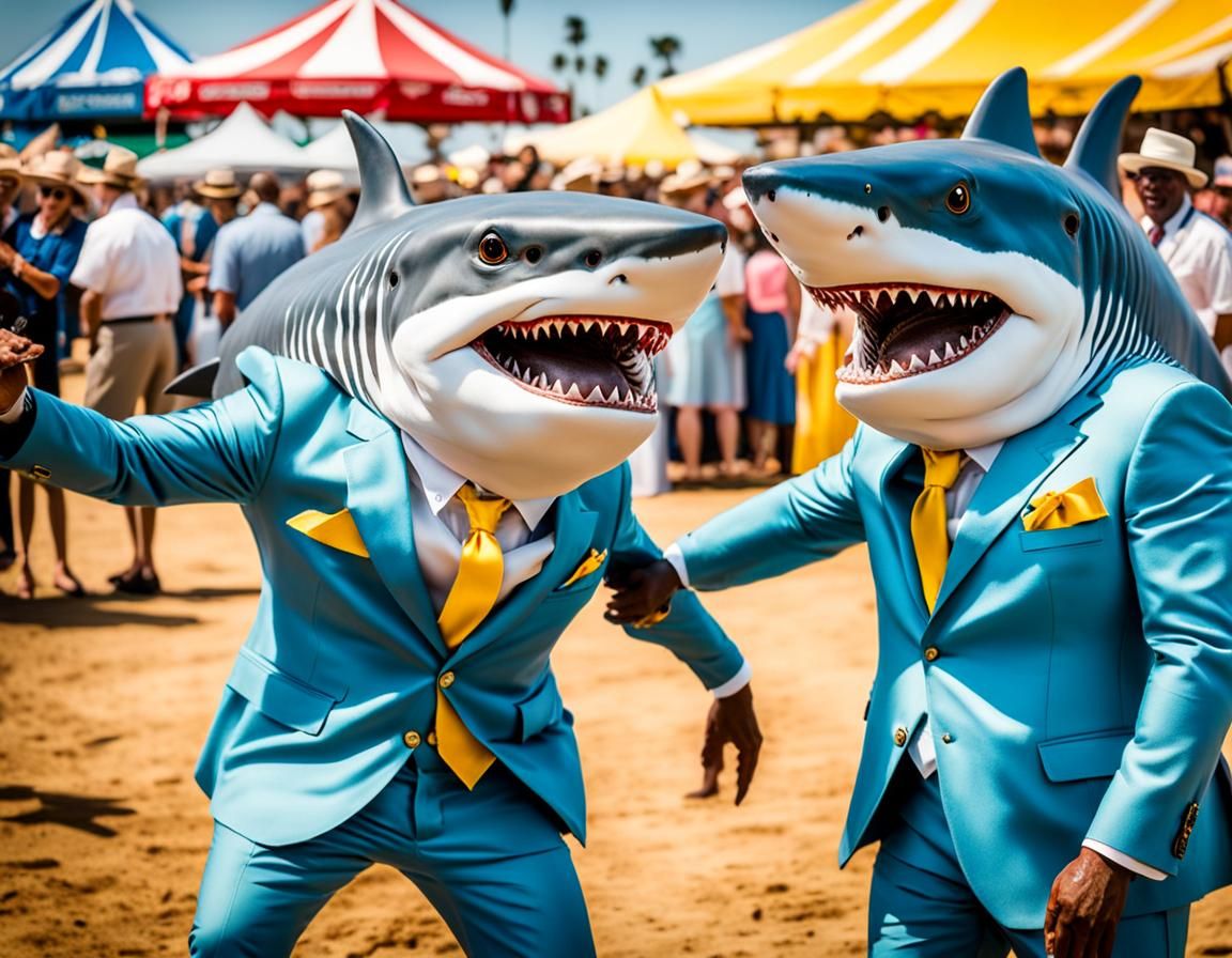 Sharks at the County Fair II - AI Generated Artwork - NightCafe Creator