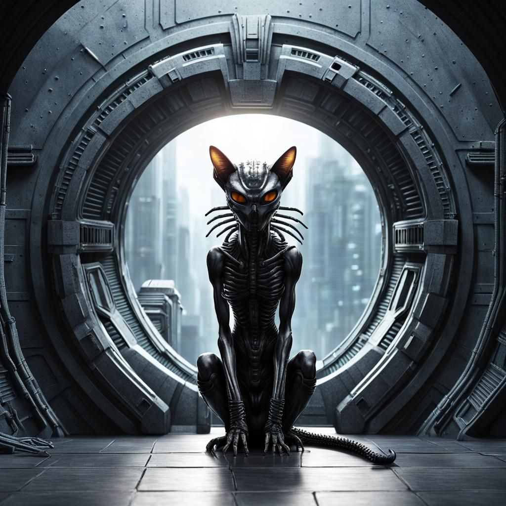 Alien Kitty travels to Earth - friendly? or no? - AI Generated Artwork ...