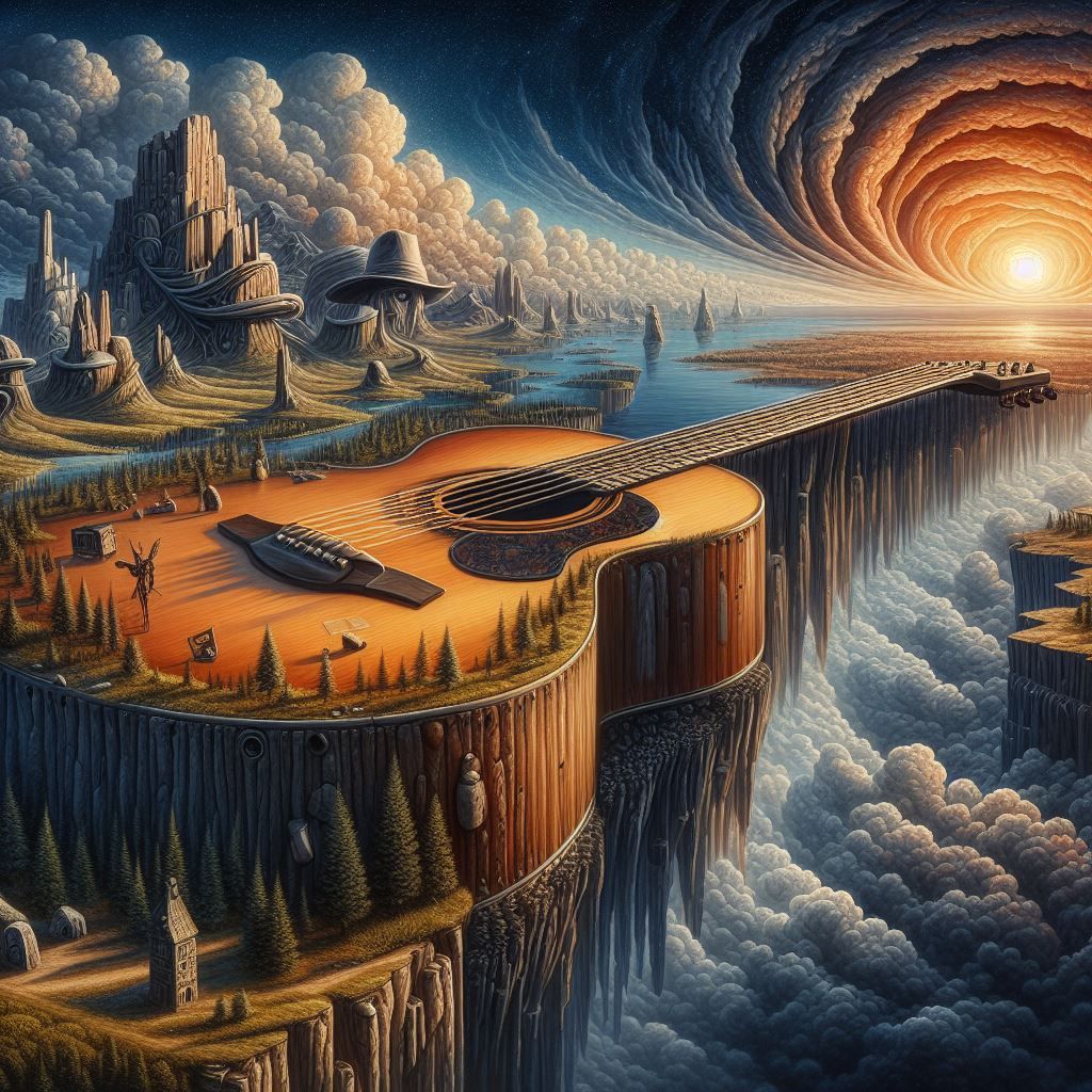 Acoustic guitar landscape - AI Generated Artwork - NightCafe Creator
