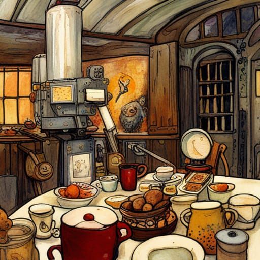 The Incredible Automatic Breakfast Machine - AI Generated Artwork ...