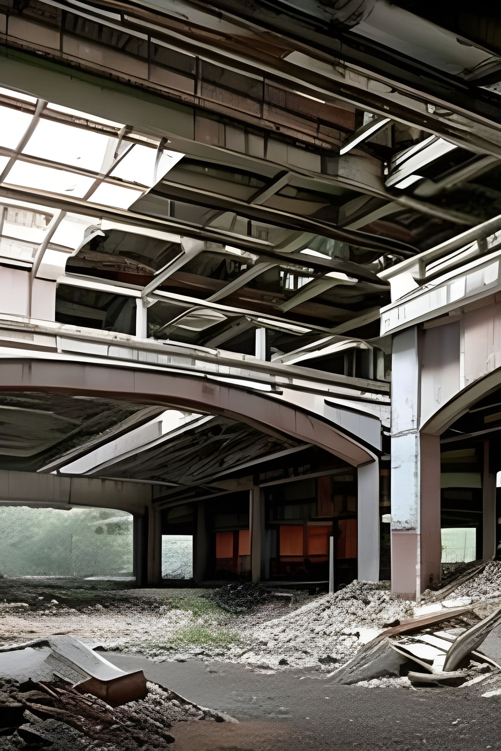 Post apocalyptic abandoned shopping mall - AI Generated Artwork ...