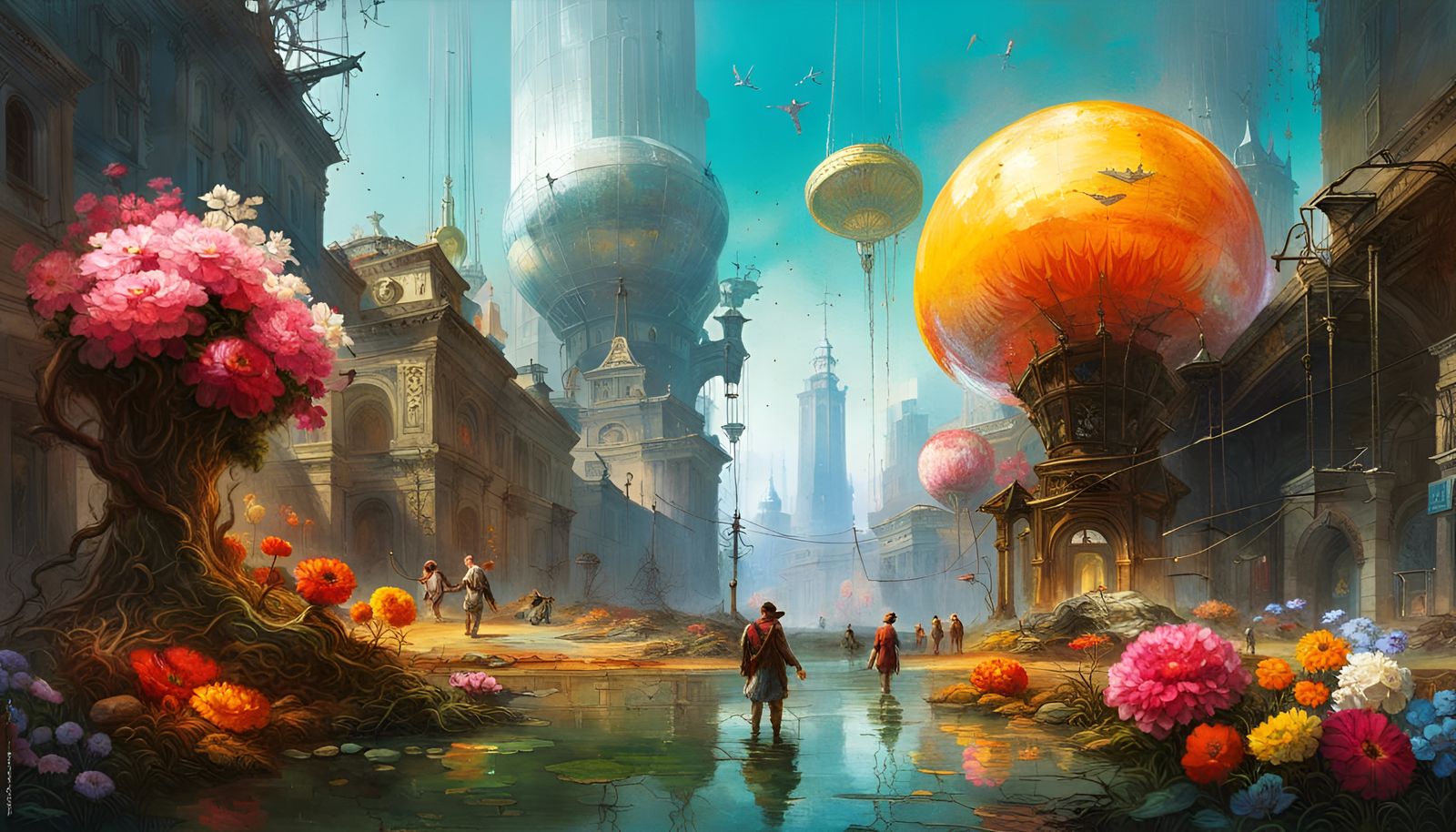 Flowers by Jeff Koons, Ivan Shishkin, Ismail Inceoglu and Canaletto, in ...