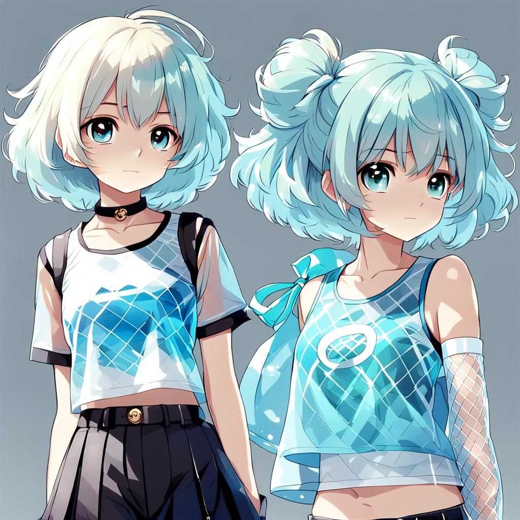 Poofy cropped translucent mesh shirts + tank tops - AI Generated ...