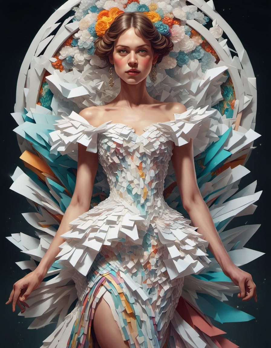 Paper lady - AI Generated Artwork - NightCafe Creator