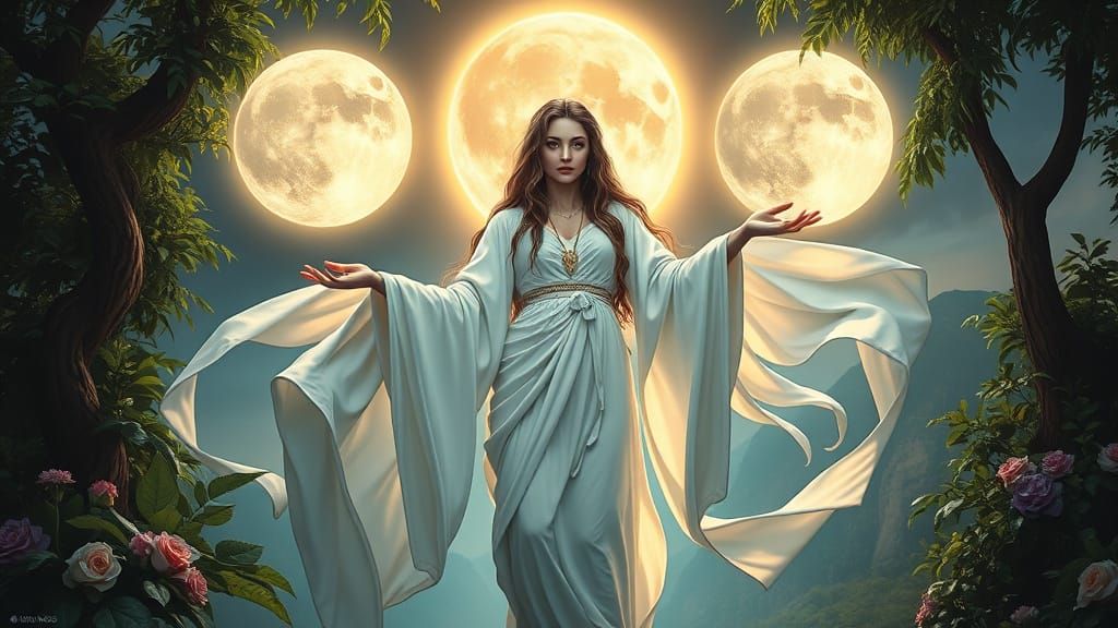 Triple Moon Goddess - Triple Moon Goddess in Cell-Shaded Hyp...