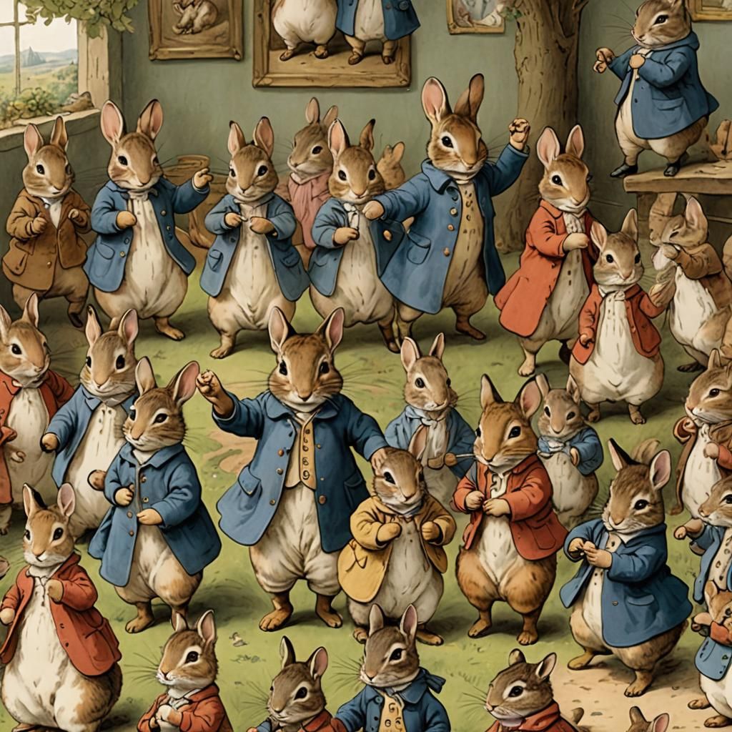 The Dance Class in the style of Beatrix Potter 2 - AI Generated Artwork ...