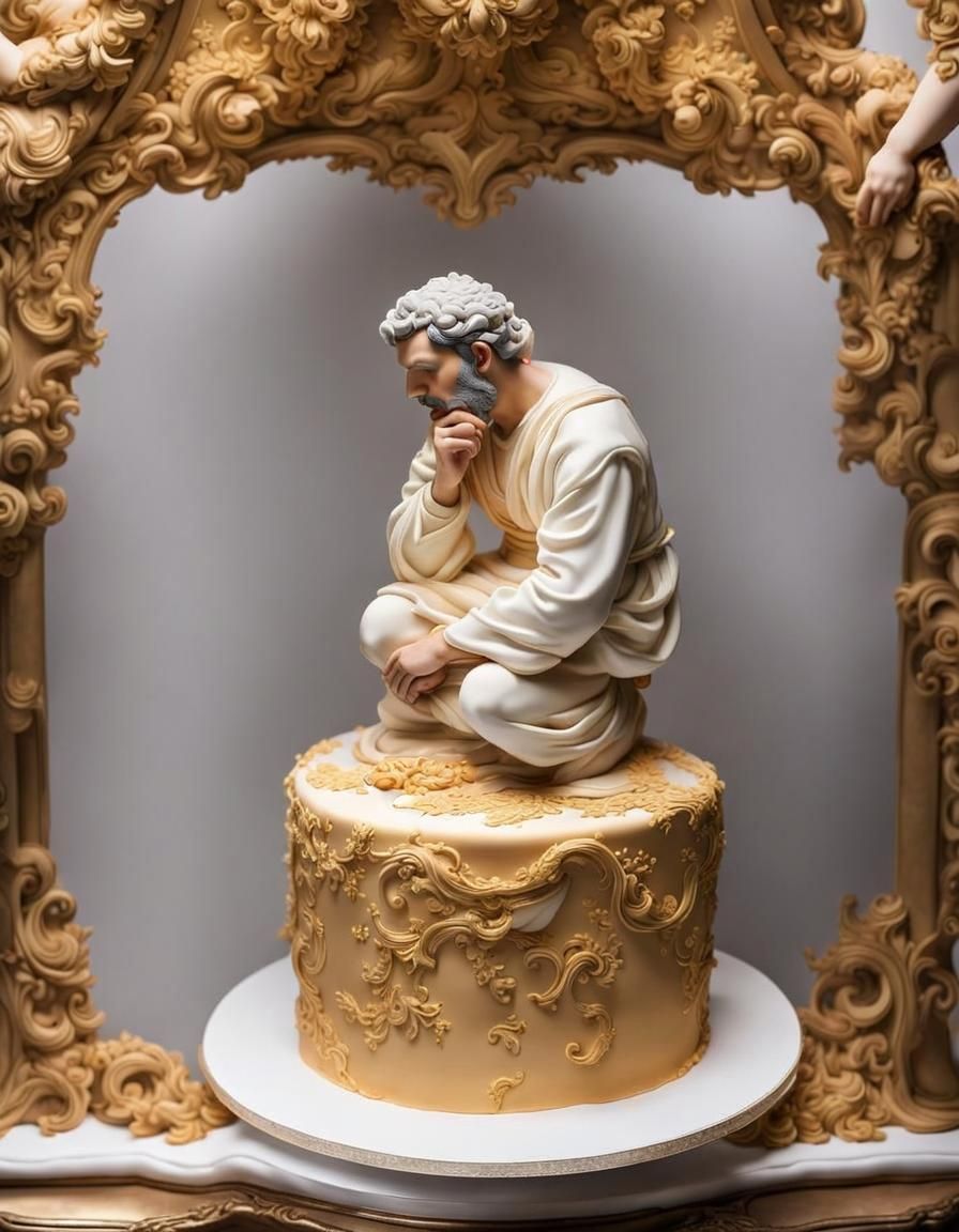 Thinker cake - AI Generated Artwork - NightCafe Creator