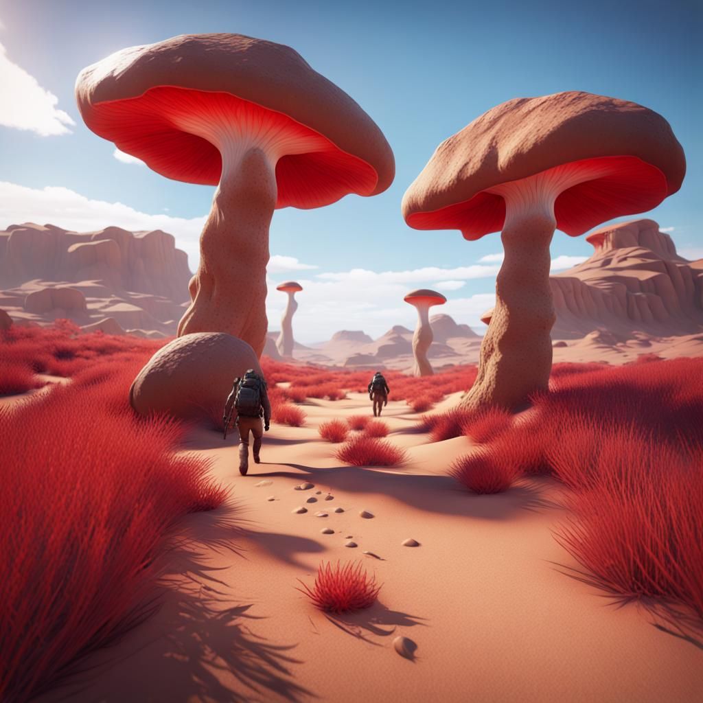 Trekking through a strange, alien world - AI Generated Artwork ...