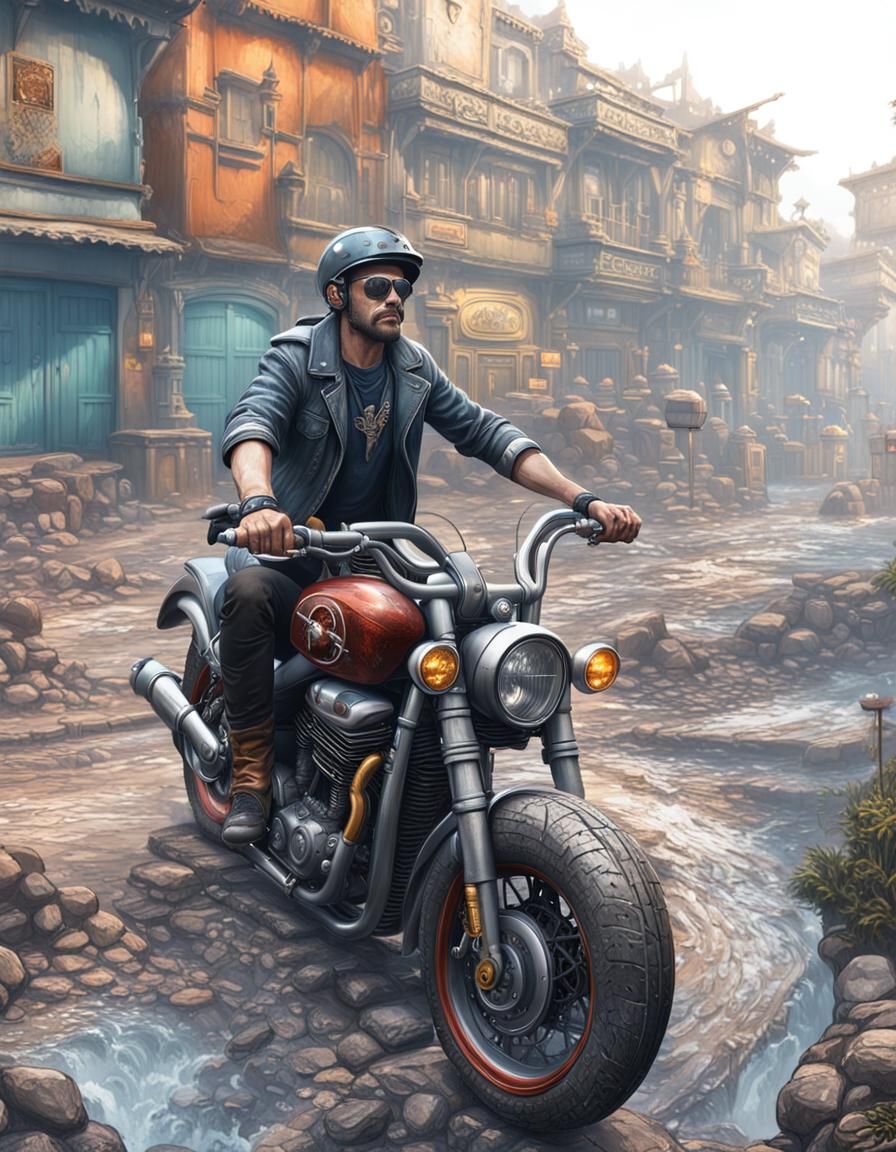 A motor rider - AI Generated Artwork - NightCafe Creator