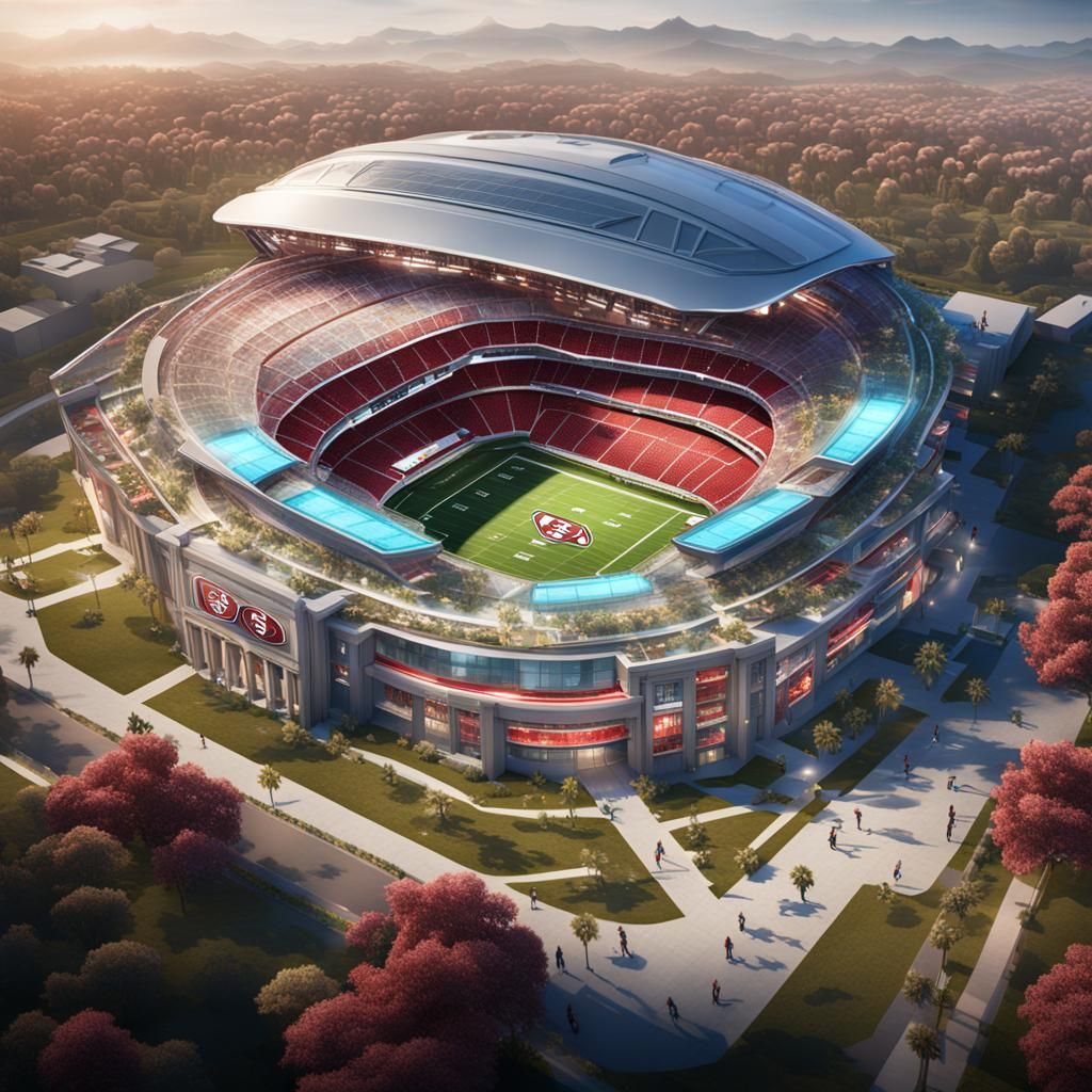49ers modern and futuristic mega mansion with a NFL stadium next to it ...