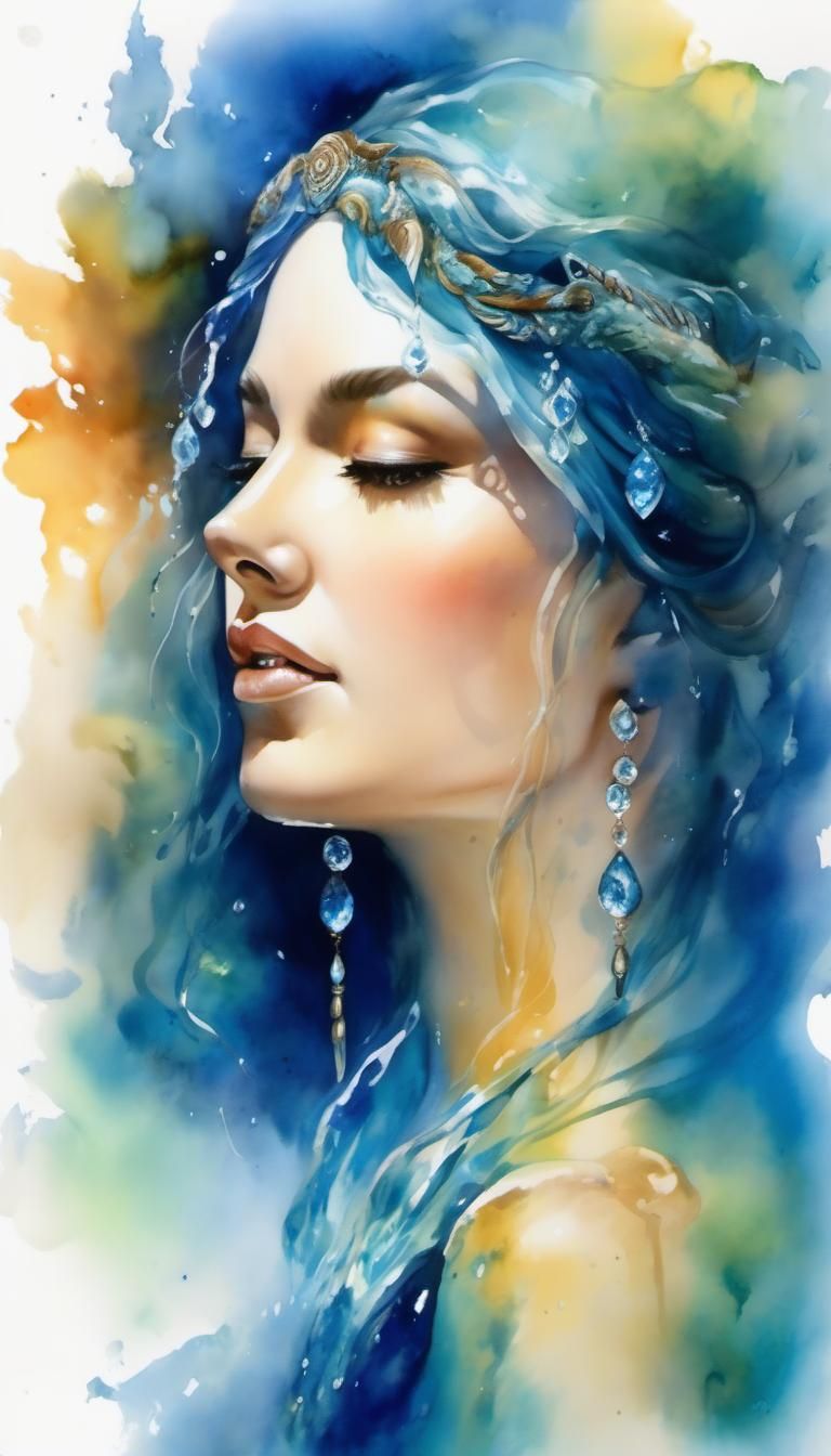 Elemental goddess of Water - AI Generated Artwork - NightCafe Creator