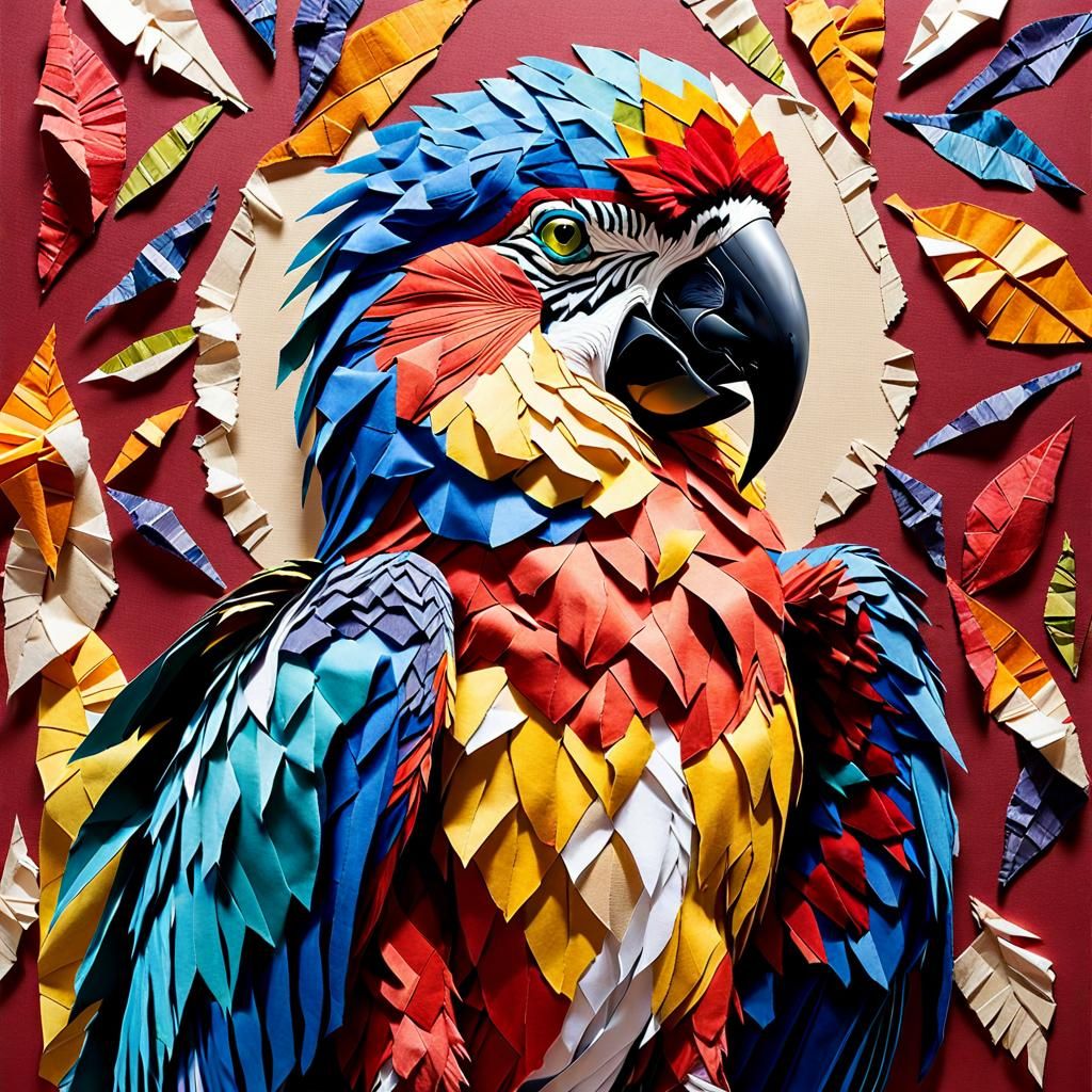 Fabric macaw - AI Generated Artwork - NightCafe Creator