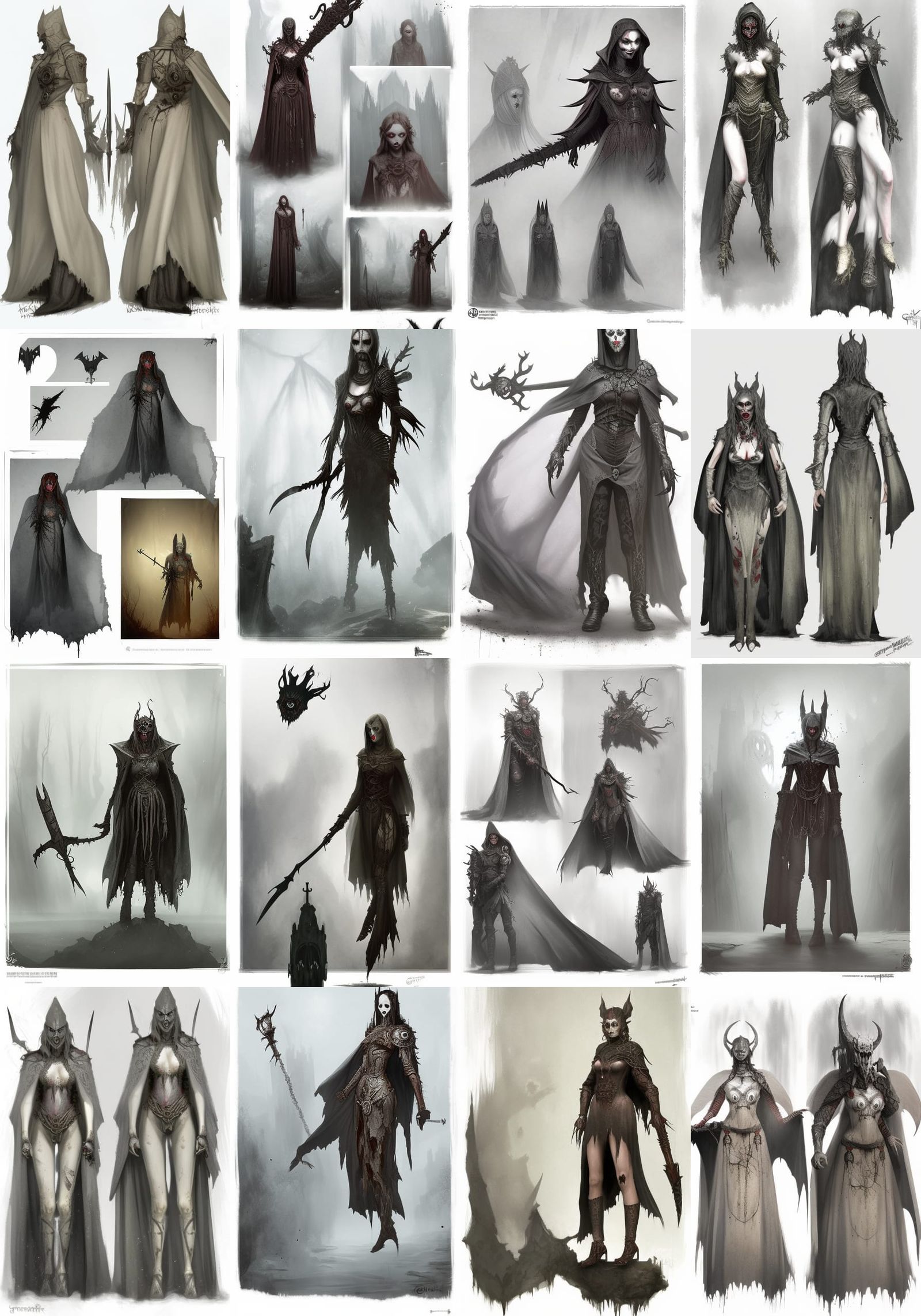 creepy ugly medieval slavic female vampire, dark nightmare, shaman ...