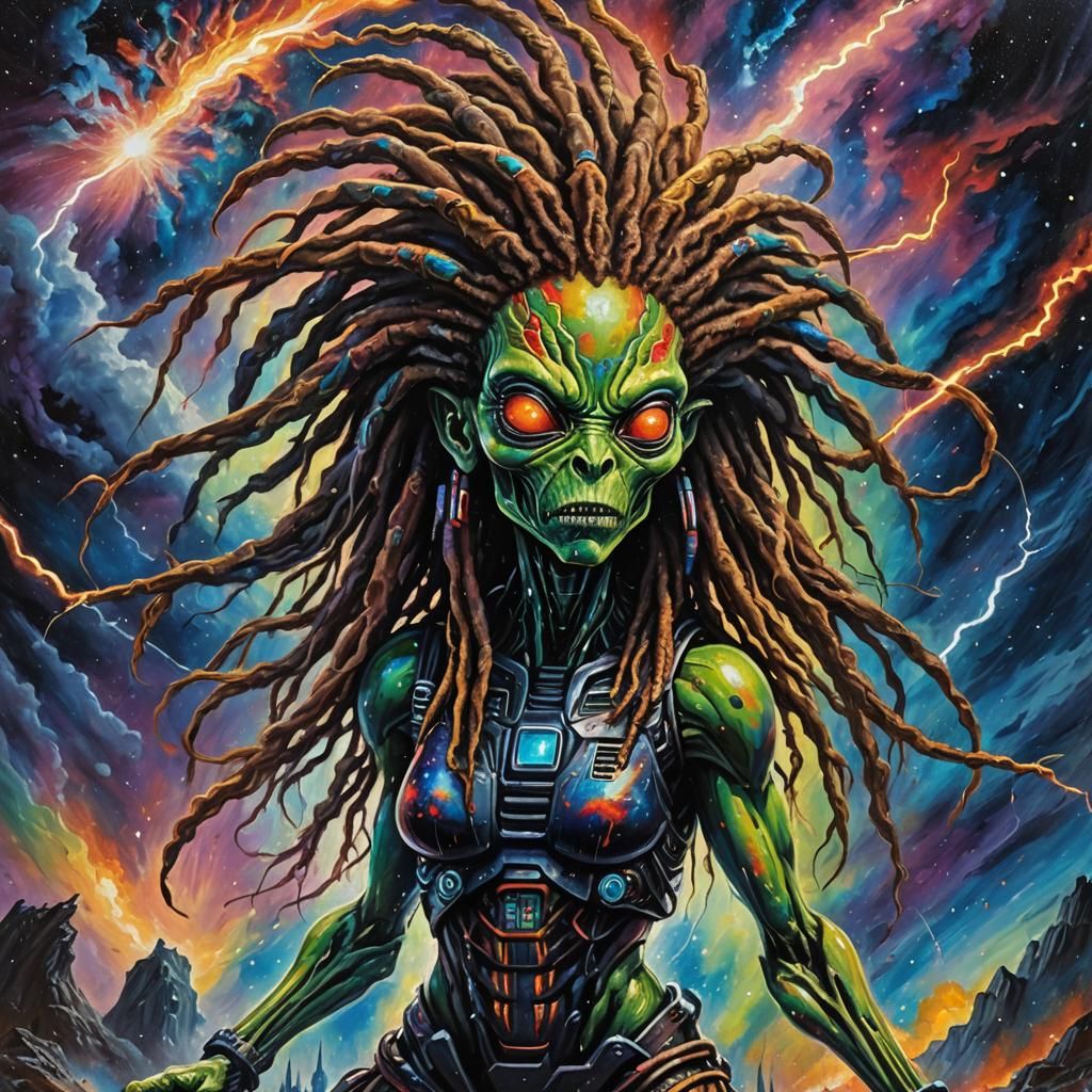 Reggae Alien With Dreads - AI Generated Artwork - NightCafe Creator