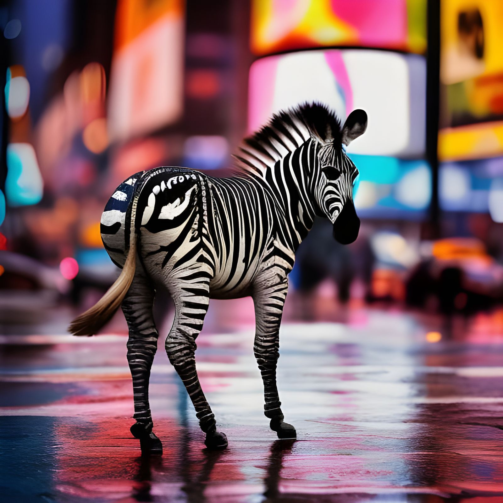 A incredible detailed lifelike photograph of a zebra standing on a ...