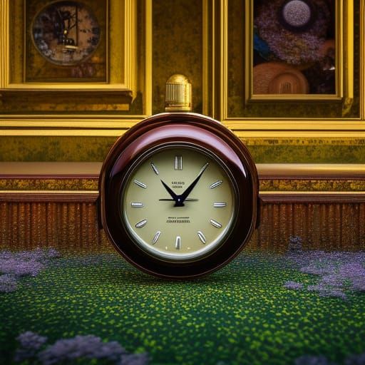 Waiting woman many clocks and watches 8k resolution concept art bokeh ...