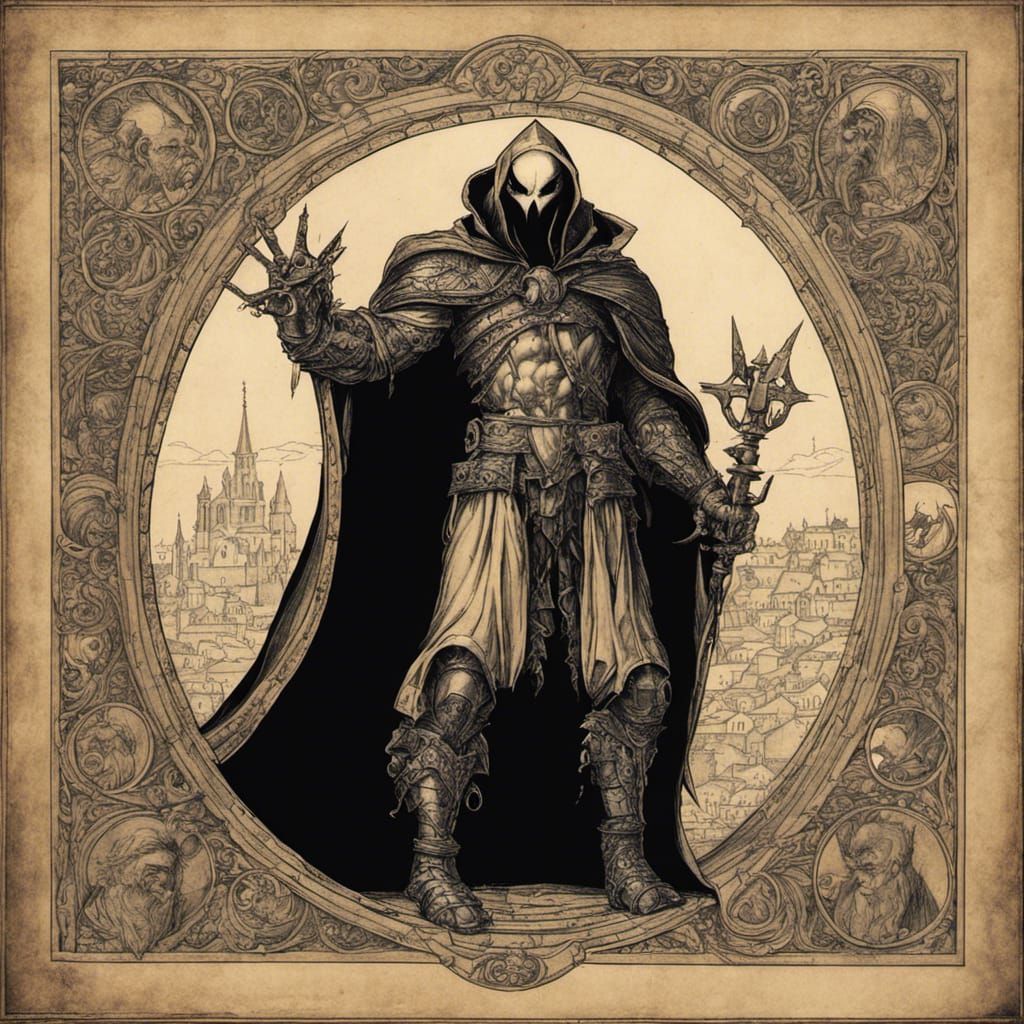 "Spawn, Al Simmons, Hellspawn" comic book character Hand drawn by Leonardo da Vinci in 1400s ...