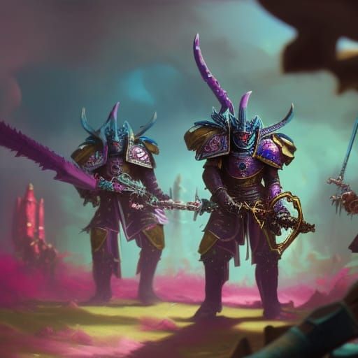 Warhammer Tzeentch Knights as made in the 70`s - AI Generated Artwork ...