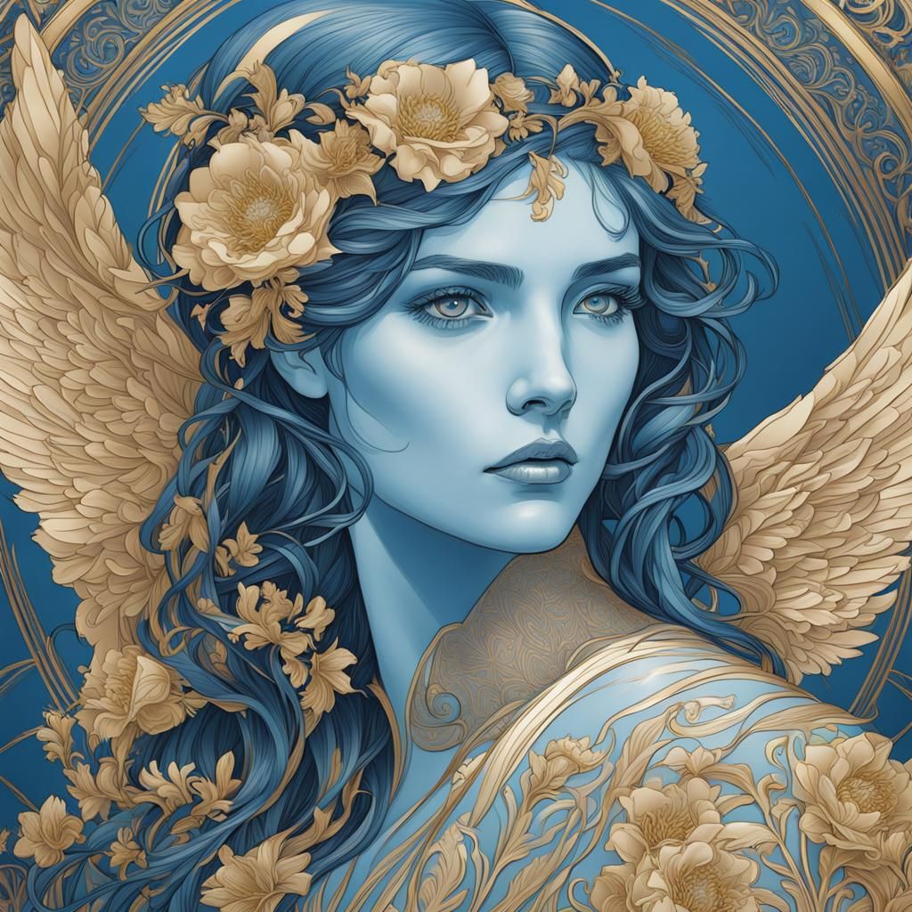 blue angel - AI Generated Artwork - NightCafe Creator