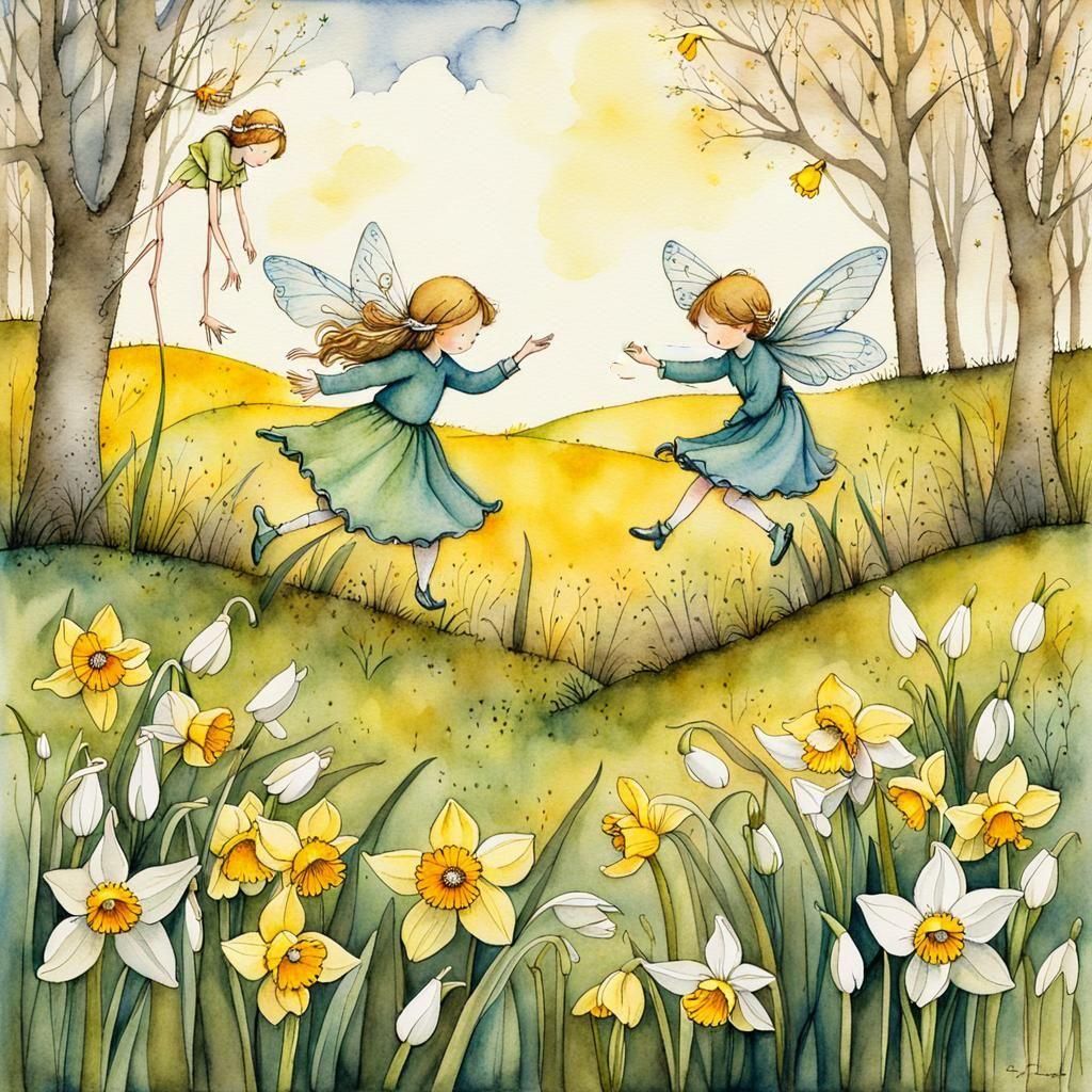 Springtime fairies - AI Generated Artwork - NightCafe Creator