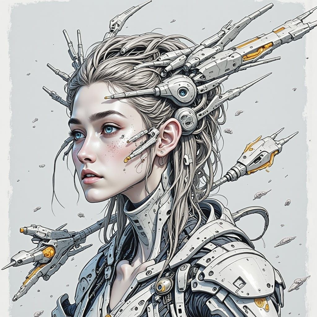 Alien Survivor on a Desolate Planet - AI Art