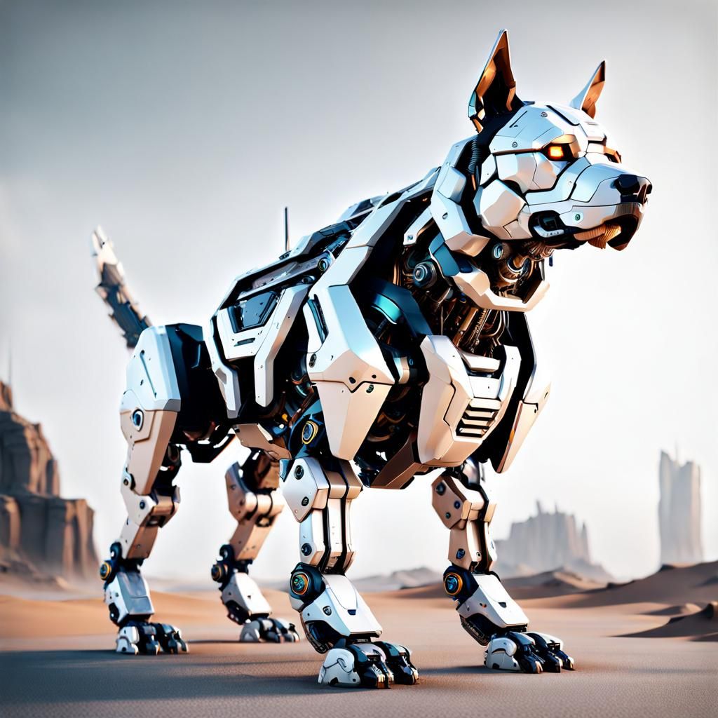 Cyborg, robot dog : r/nightcafe