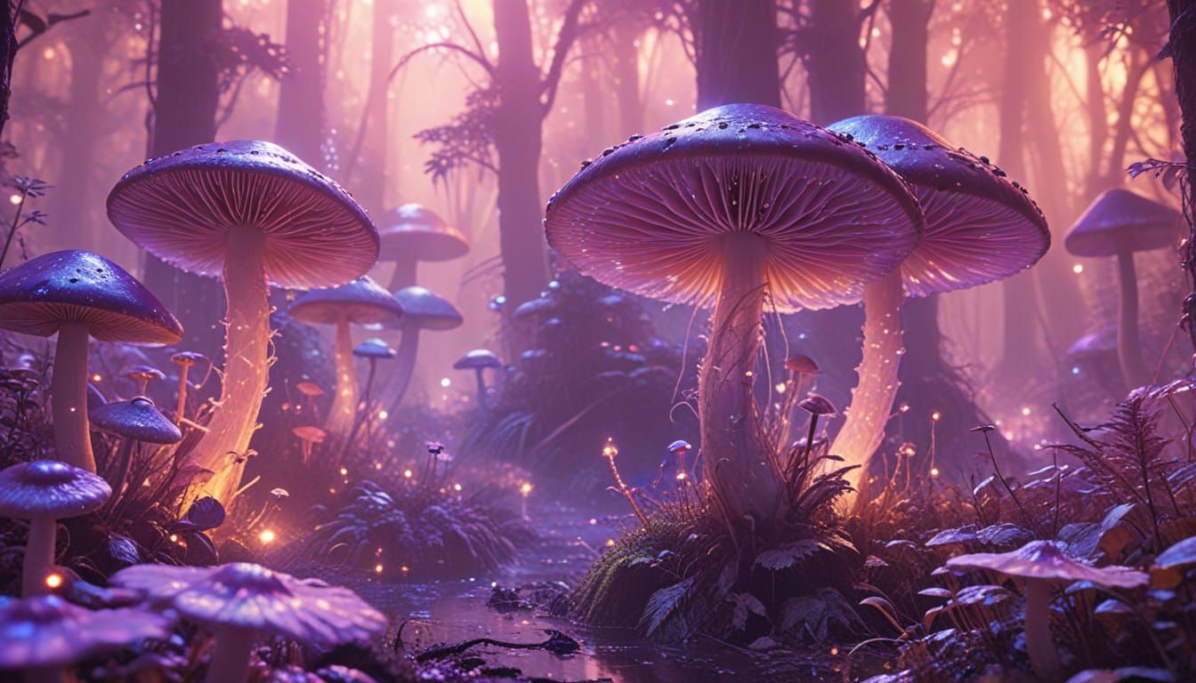an alien forest - Ethereal Alien Landscape in Vibrant Colors