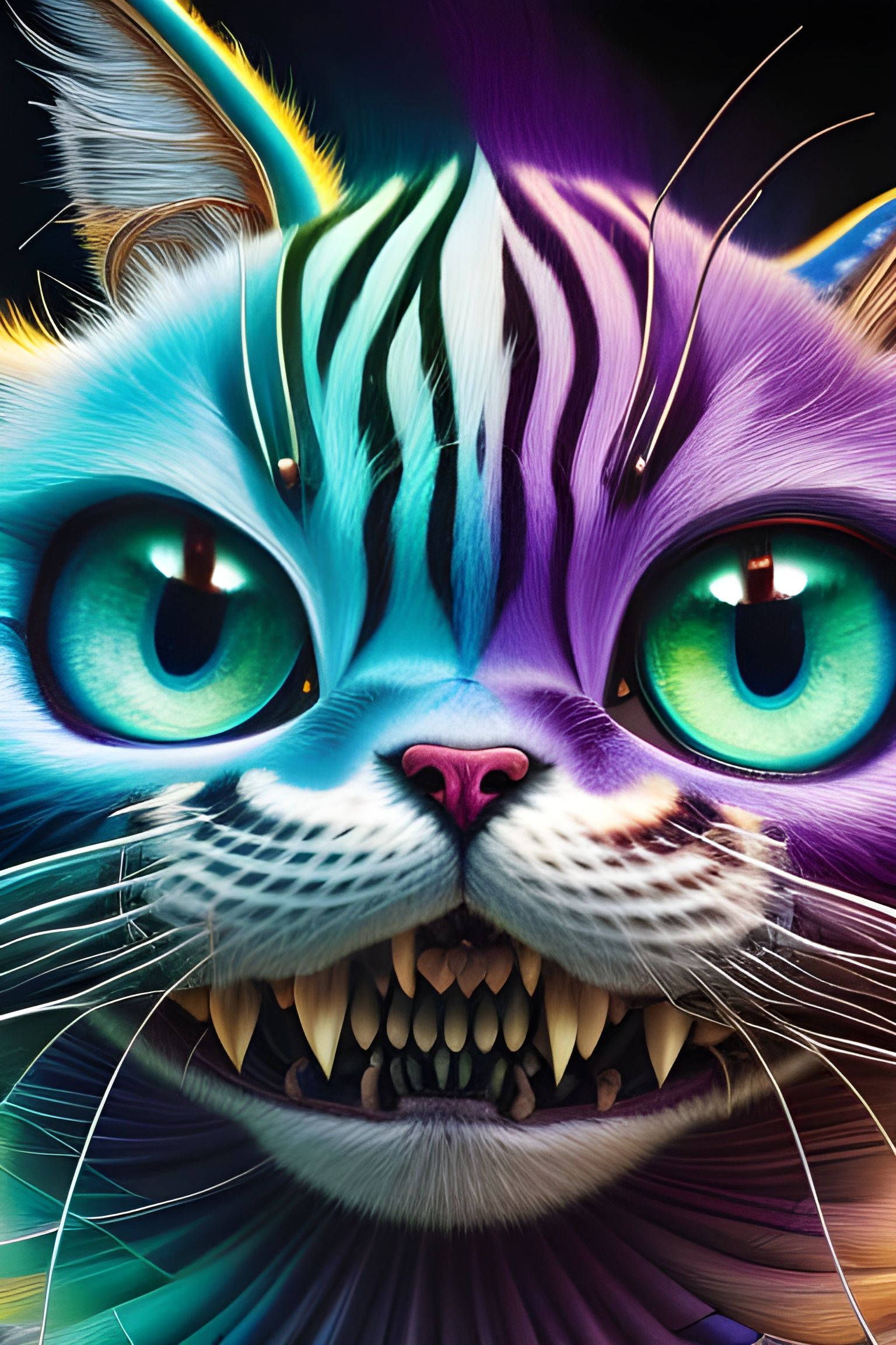 Acid cat - AI Generated Artwork - NightCafe Creator