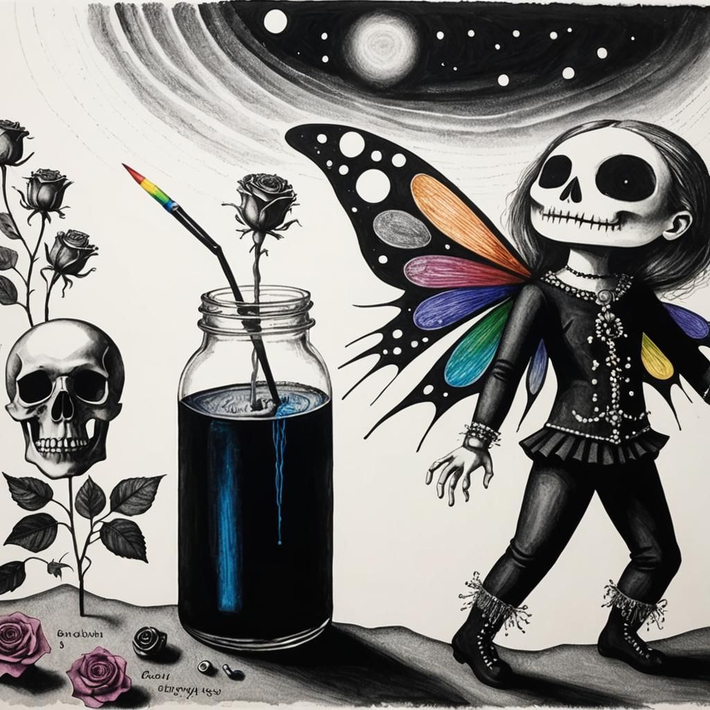 Mythical Muse made of words, sketched ideas united by art Kids Crayon ...