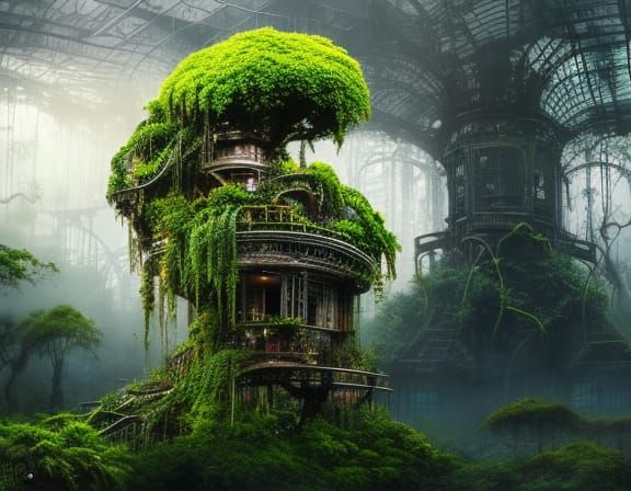 overgrown house - AI Generated Artwork - NightCafe Creator