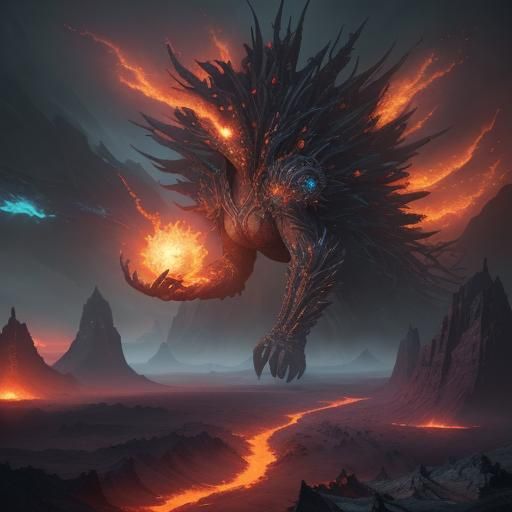 The Fire Titan Walks - AI Generated Artwork - NightCafe Creator
