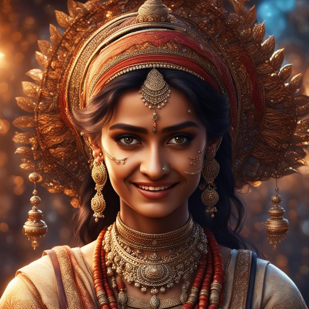 Indian Goddess - AI Generated Artwork - NightCafe Creator
