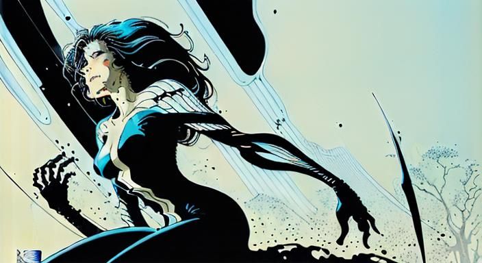 (Airwave:1.3)) epic ink splatter masterpiece by Byous and Charles Vess ...