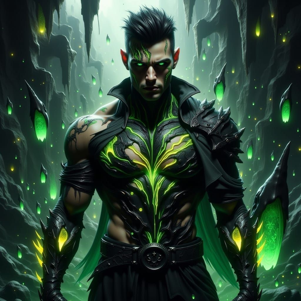 Dark Fae Warrior Embodies Eldritch Power - AI Art