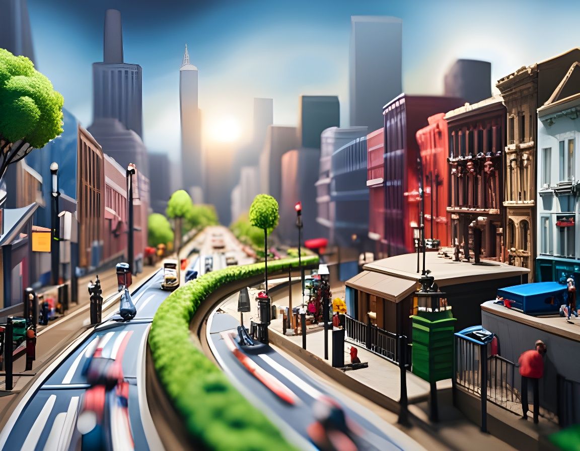 Green miniature city - AI Generated Artwork - NightCafe Creator