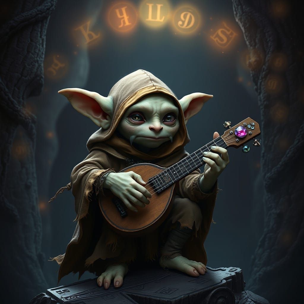Dungeons and Dragons goblin bard - Mystical Goblin Bard in a...