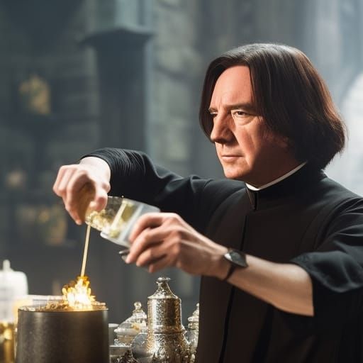 Professor Snape Making a Potion - AI Generated Artwork - NightCafe Creator