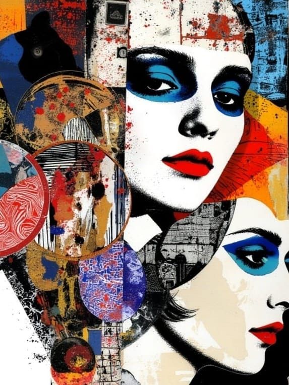 German Expressionist Carnival Masks in Iridescent ... - AI Art