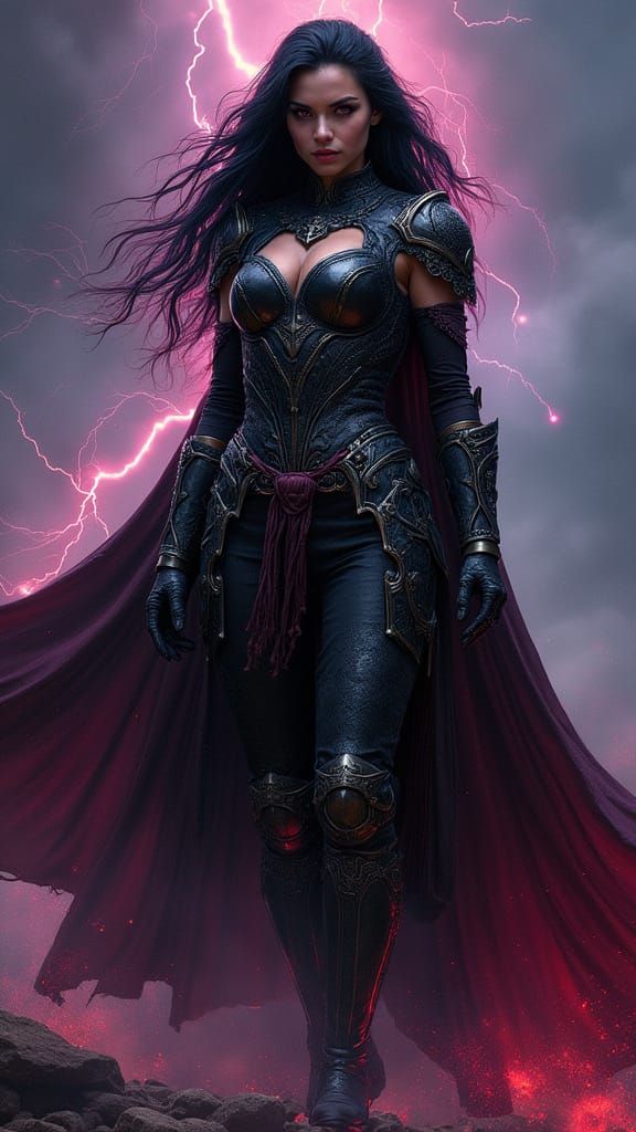 Powerful Female Warrior Merges Asgardian and Magic... - AI Art