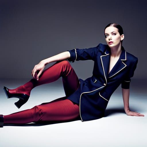 A view of woman, model 2000s, low angle, (full body shot), by Marc ...