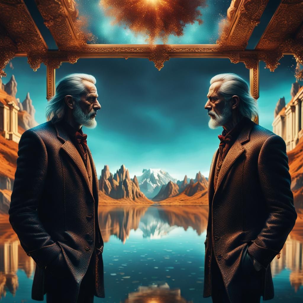 Duality of a crazed man - AI Generated Artwork - NightCafe Creator