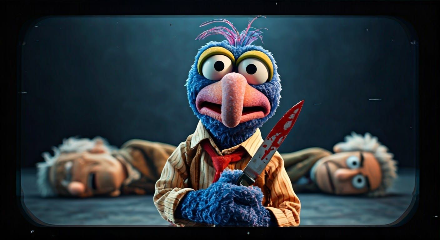Muppet Horror Scene in VHS Aesthetic - AI Art