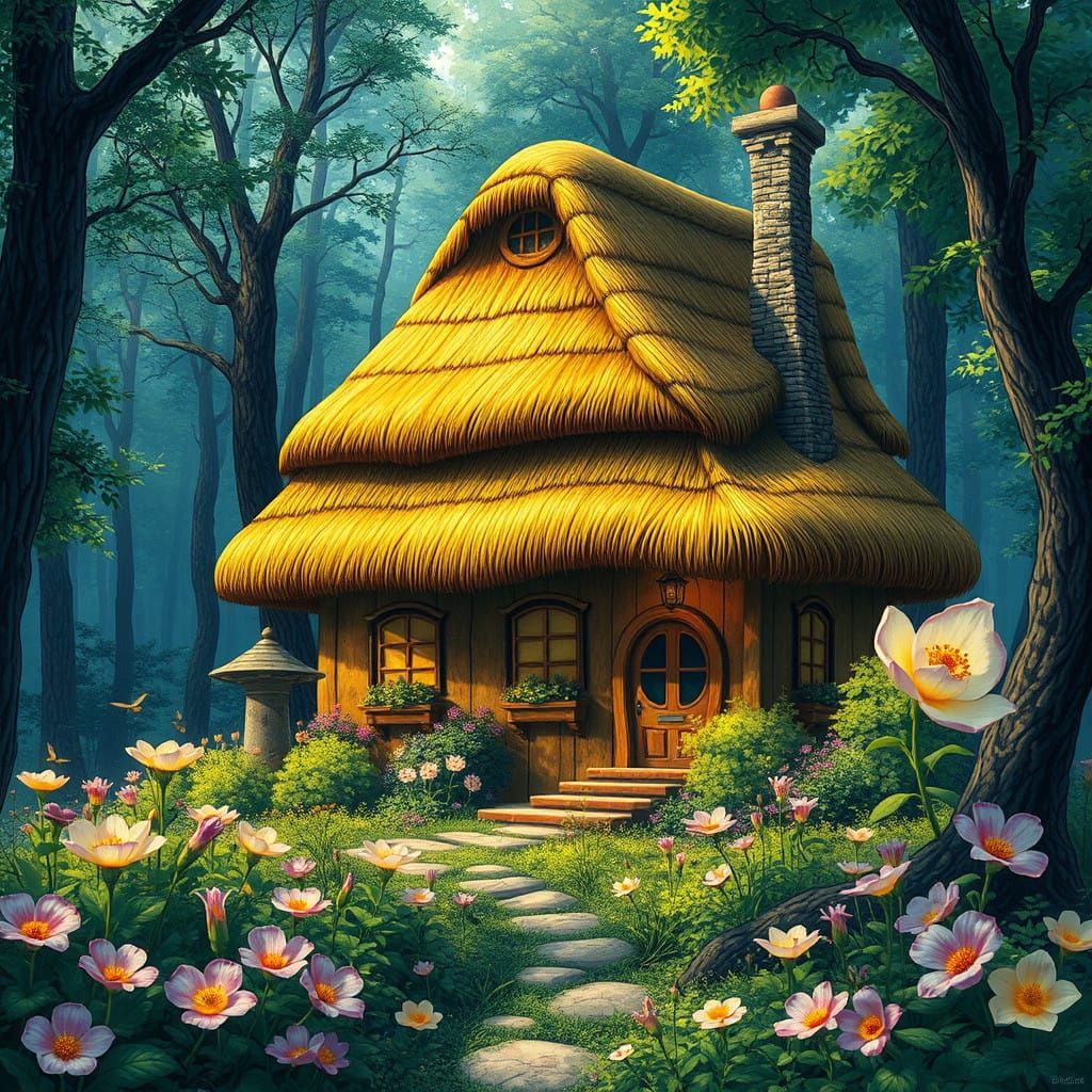 Mystical Gaudí Cottage in the Enchanted Forest - AI Art