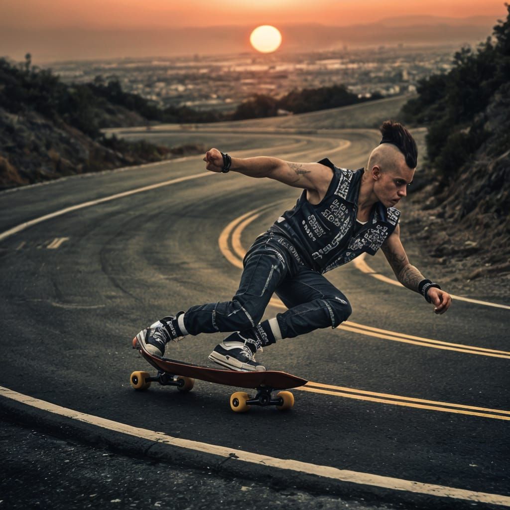 A punk skateboarder - AI Generated Artwork - NightCafe Creator