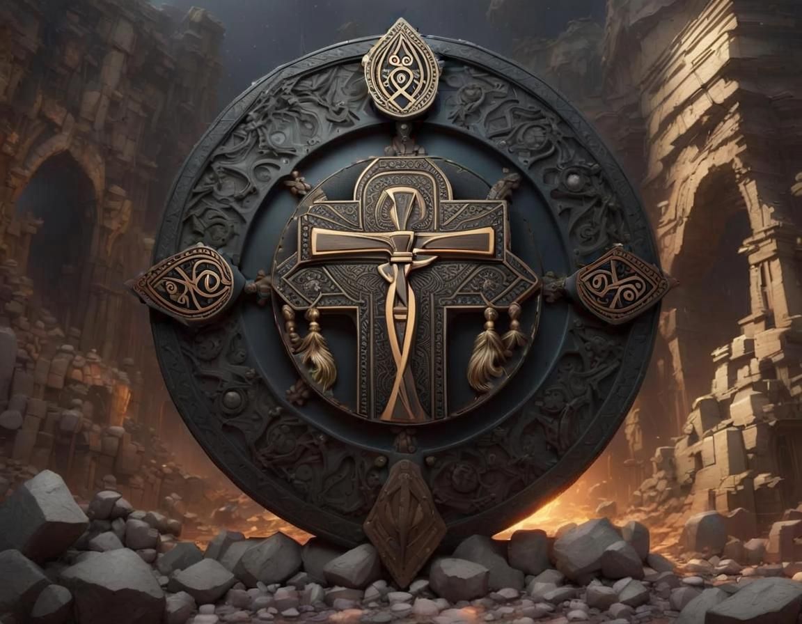 Mystical Ankh Shield - AI Generated Artwork - NightCafe Creator