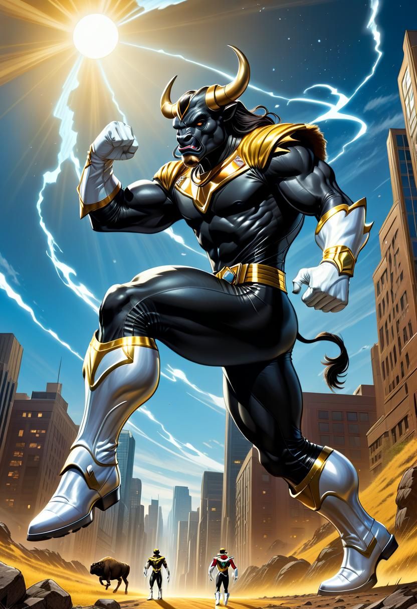 Giant Gold Bull Ranger - AI Generated Artwork - NightCafe Creator